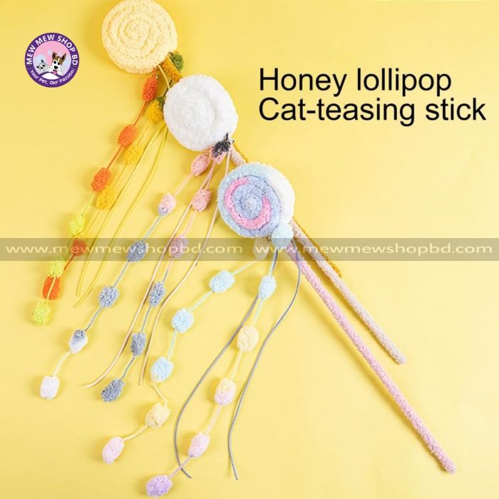 Wooden Stick Honey Lolipop Cat Teaser Toy | Mew Mew Shop BD